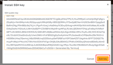 Generate and install an SSH key with Termius - Cloudpepper