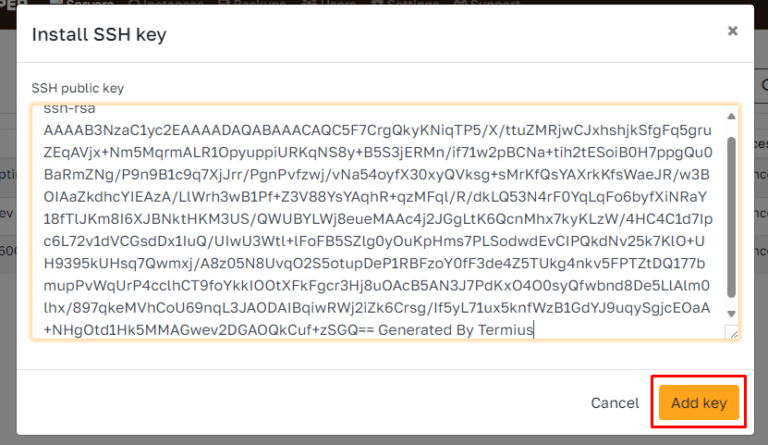 Generate An Ssh Key With Termius Install To Server Cloudpepper